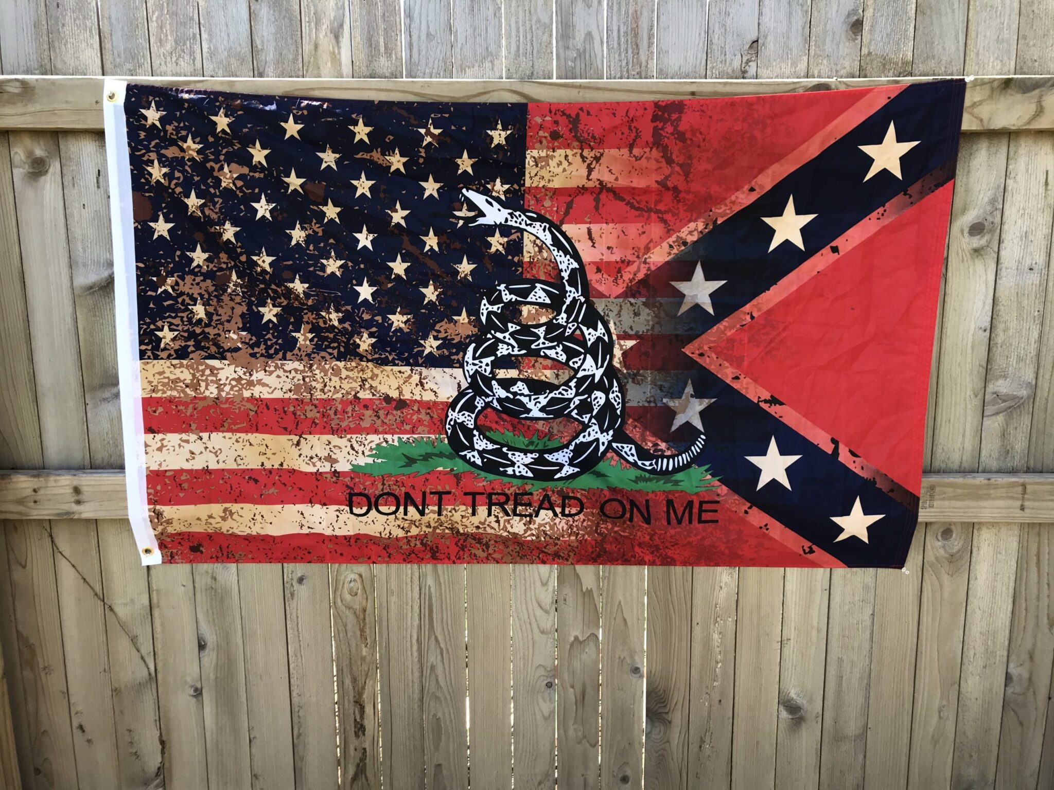 Tattered Triple Threat Rebel Flag