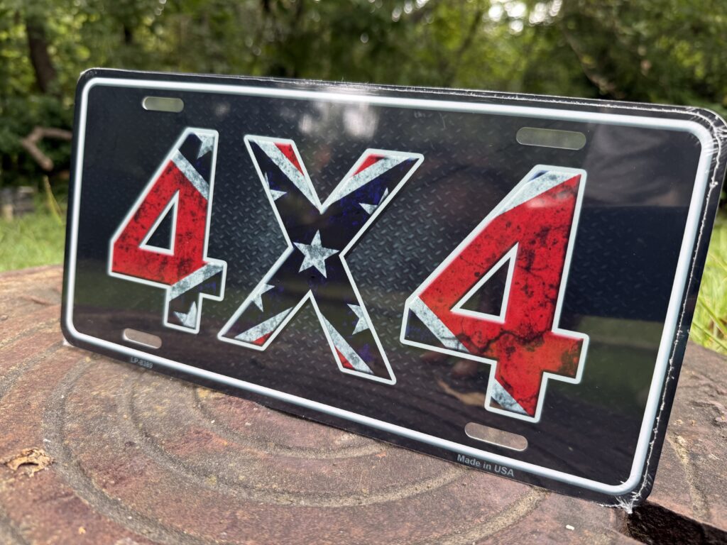 4x4 Confederate Flag License Plate - Rebel Nation